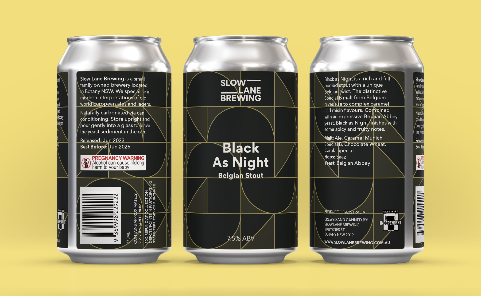 Black as Night - Belgian Stout 8.5% – Slow Lane Brewing