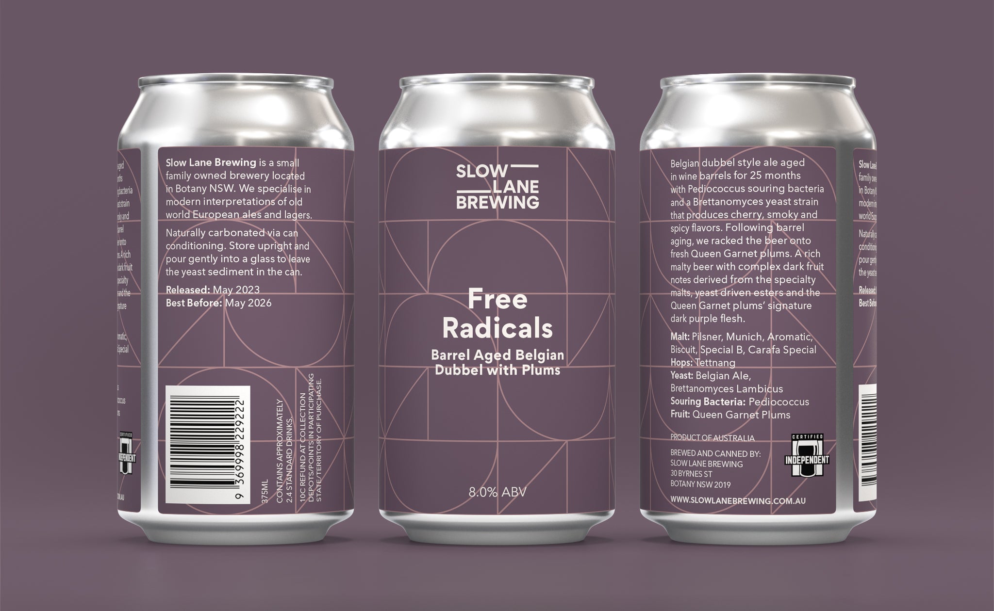 Free Radicals - BA Sour Belgian Dubbel with Plums 8% – Slow Lane Brewing