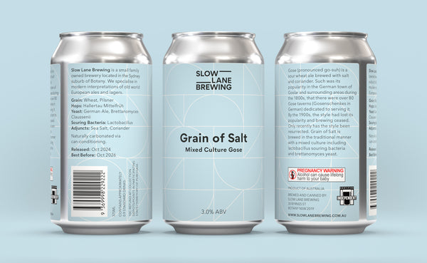 Grain of Salt - Mixed Culture Gose 3% – Slow Lane Brewing