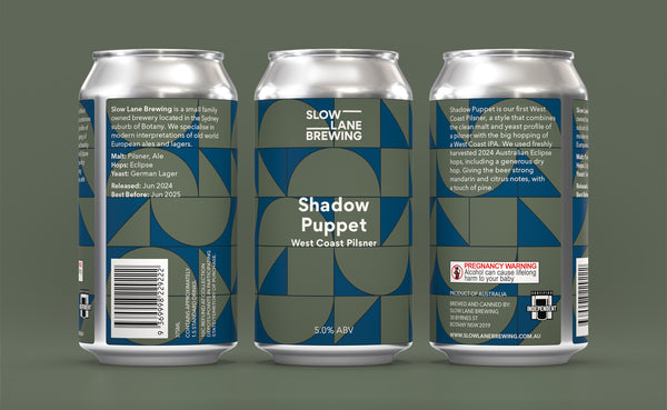 Shadow Puppet - West Coast Pilsner 5% – Slow Lane Brewing